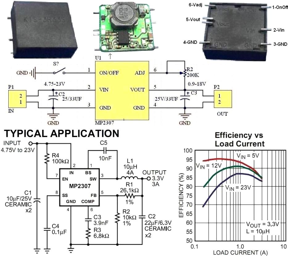 Fuente MP2307DN 3A DC-DC 4.75~23v